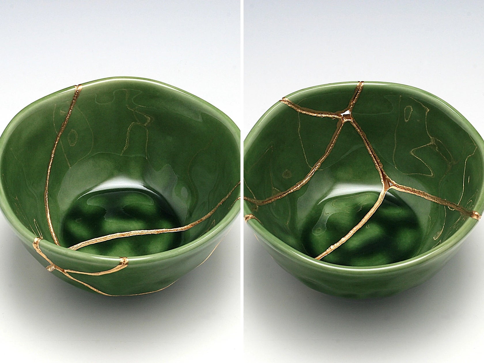 Medium Green Kintsugi Bowl – Kintsugi Reborn