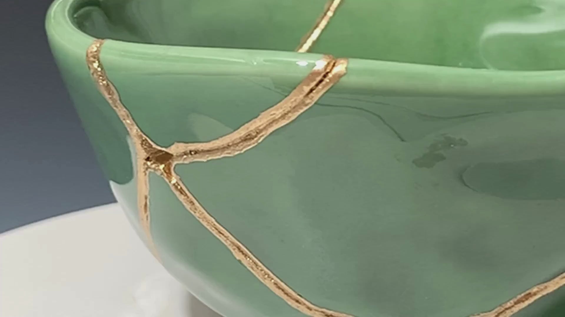 Medium Green Kintsugi Bowl – Kintsugi Reborn